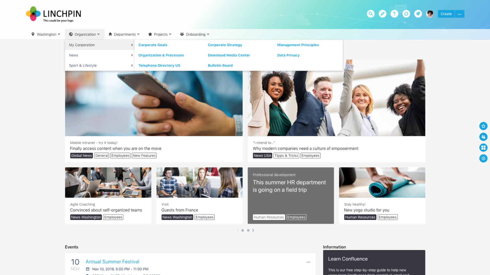 How to use confluence for intranet - fadcon